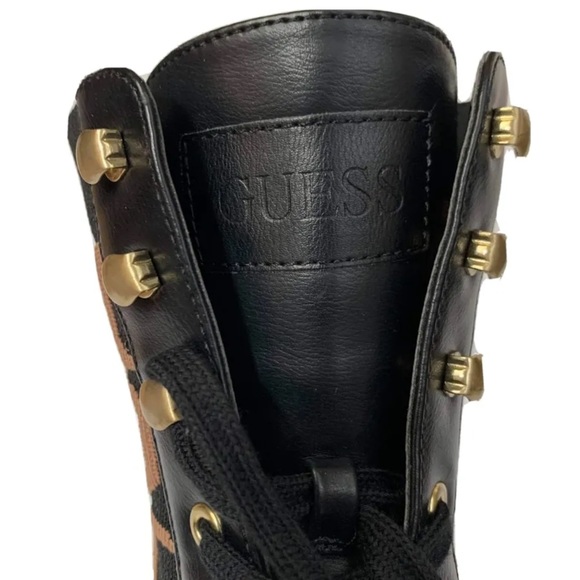 Guess, Combat Boot, Bootie | Shoes | Guess Knit Logo Boots Lace Up ...